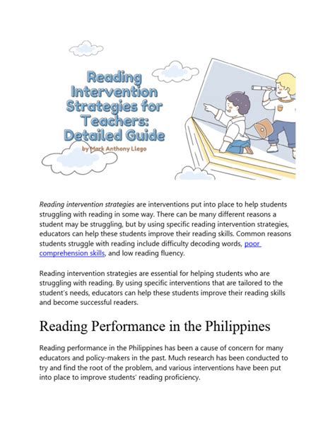 Reading Intervention Strategies For Teachers Pdf Phonics Literacy