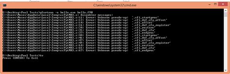 Fortran Error Unknown Pseudo Opcfi Start Proc Stack Overflow