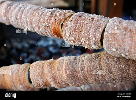 Trdelnik Pastries Typical Dessert Prague Bohemia Czech Republic