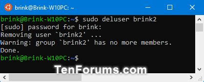 Remove User From Windows Subsystem For Linux Wsl Distro In Windows Tutorials