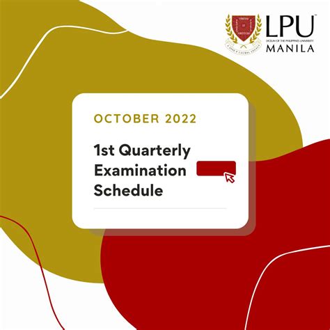 1st Quarterly Examination Schedule Lyceum Of The Philippines