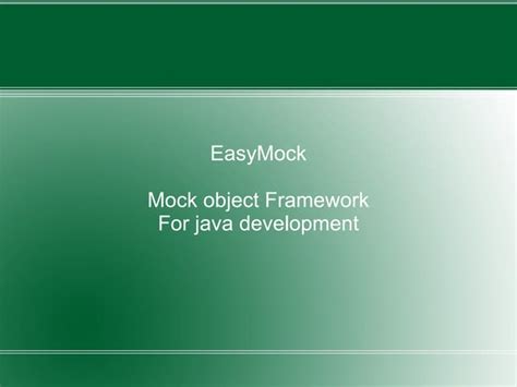 Easymock Ppt