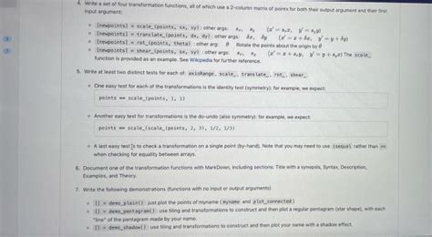 4 Write A Set Of Four Transformation Functions All