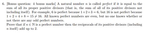 Solved 6 Bonus Question 4 Bonus Marks A Natural Number N