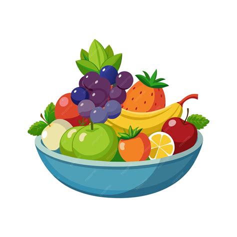 Un Plato De Fruta Con Una Imagen De Una Fruta En él Vector Premium