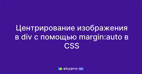 Центрирование изображения в div с помощью margin auto в CSS