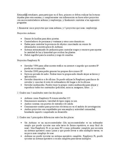 Proyectos Con Microcontroladores Pdf Raspberry Pi Arduino