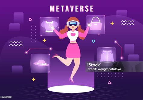 메타버스 디지털 가상 현실 기술은 손으로 그린 플랫 카툰 일러스트레이션에서 미래 혁신과 커뮤니케이션을 위해 Vr 안경을 착용합니다 0명에 대한 스톡 벡터 아트 및 기타