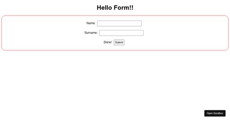 Form Codesandbox
