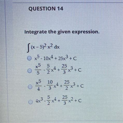 Solved Question 14 Integrate The Given Expression Sex X