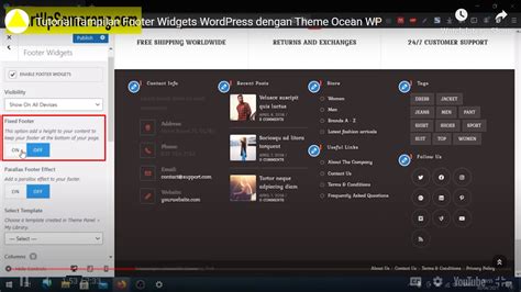 Tutorial Tampilan Footer Widgets Wordpress Dengan Theme Oceanwp Startup Semarang