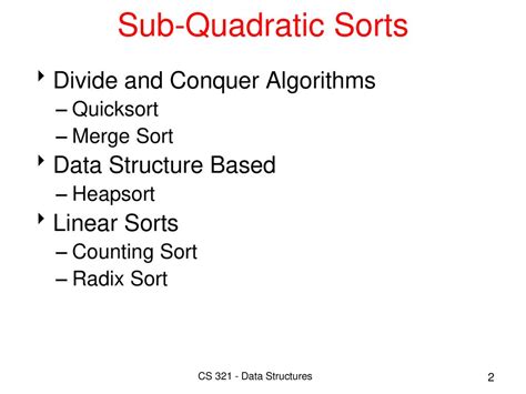 Sub Quadratic Sorting Algorithms Ppt Download