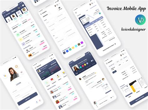 Invoice And Billing Mobile App Ui Kit By Kvivekdesigner ~ Epicpxls