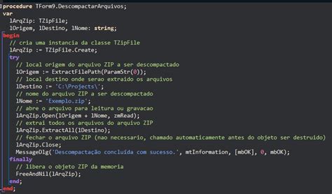 descompactando arquivos com delphi clipatec informática