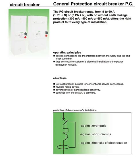 Branch Moulded Case Circuit Breaker 2p 4p 500ma Grl Gruop