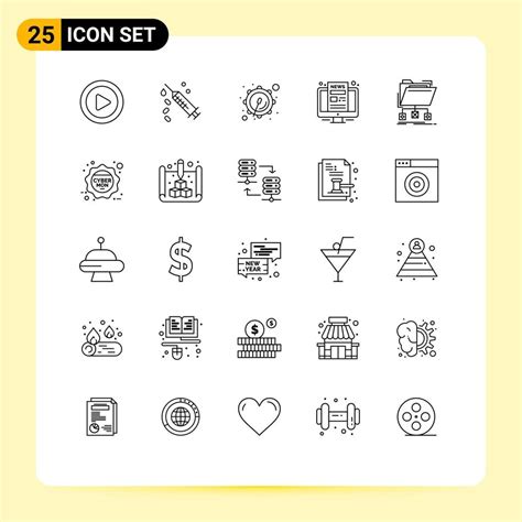25 Creative Icons Modern Signs And Symbols Of Folder Data Drum Backup News Editable Vector