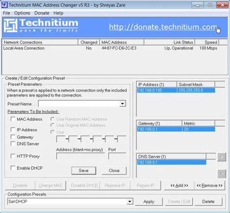 View Technitium MAC Address Changer Screenshot