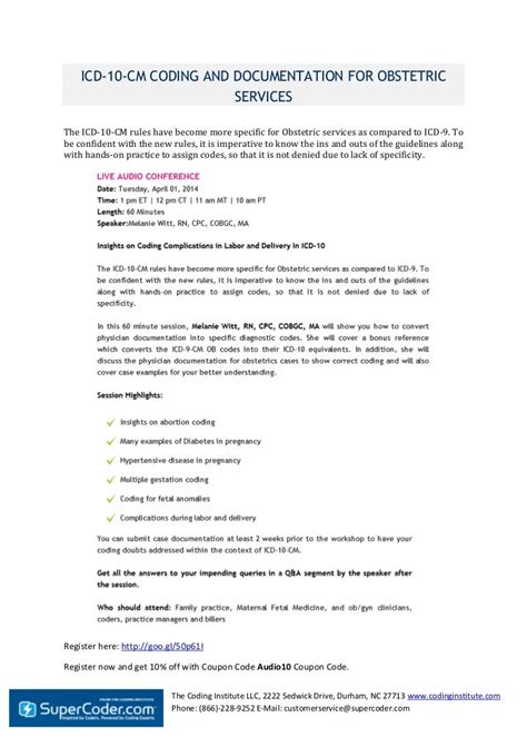 icd 10 cm coding and documentation for obstetric services