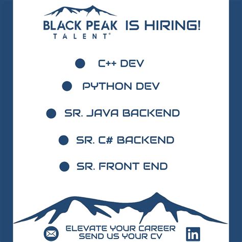 Black Peak Talent On Linkedin Hiring Tech Talent Hiring Hiringnow Cplusplus Pythondeveloper