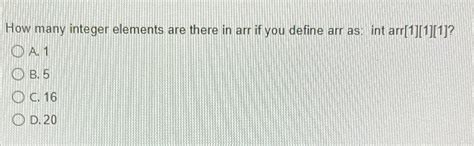 solved how many integer elements are there in arr if you