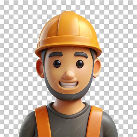 3d Construction Worker Icon Isolated On White Background Builder Icon