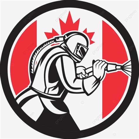 Sandblaster Abrasive Blasting Canada Flag Circle Canadian Glass Bead