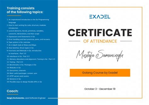 happy to share that i successfully completed golang course by exadel mustafa samancioglu phd