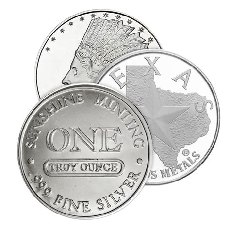 1 Oz Silver Round Varied Condition Mint Of Our Choice Texas