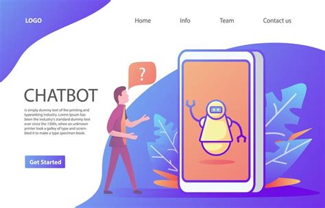 Premium Vector Artificial Intelligence Chat Bot And Marketing Man Chatting Asks A Question