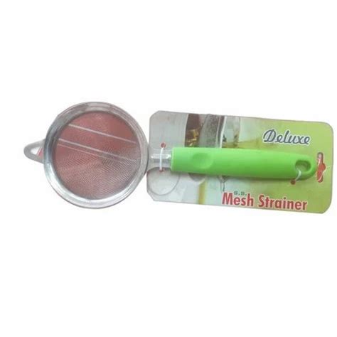 Size 8 Inch Silver And Green Ss Mesh Tea Strainer For Home Finishing Polished At ₹ 30piece