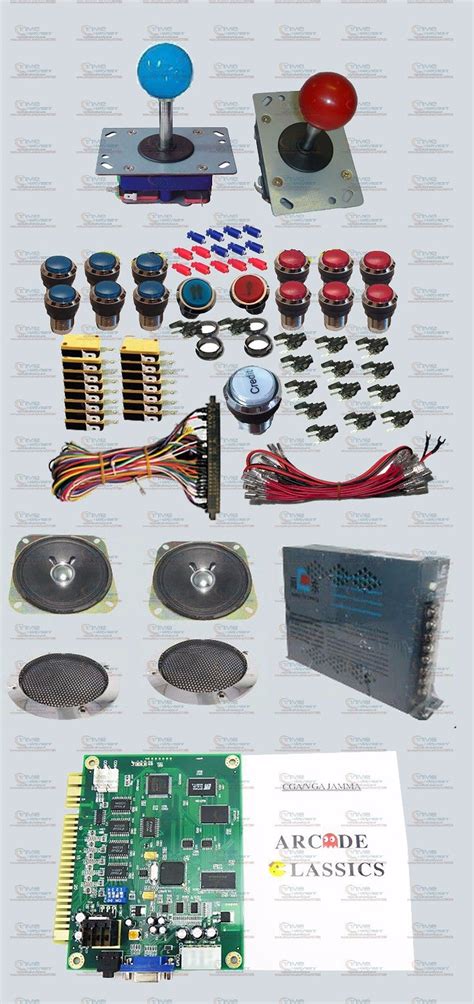 Arcade Parts Bundles Kit With Classics 60 In 1 PCB Joystick Microswitch Chrome LED Buttons