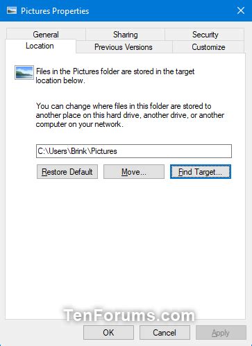 Change Or Restore Pictures Folder Icon In Windows Tutorials