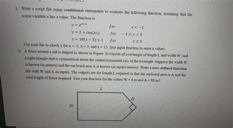 Solved Write A Script File Using Conditional Statements Chegg