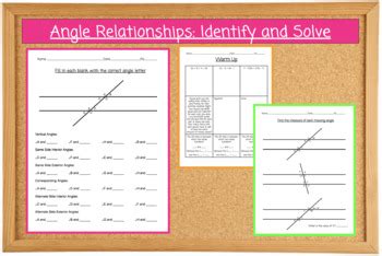 Angle Relationships Identification And Solving With Equations Warm Up Made By Teachers