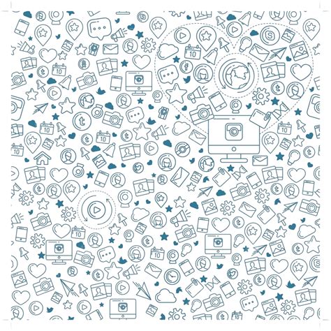 Social Media Blue Seamless Pattern Social Internet Game Vector Social Internet Game Png And