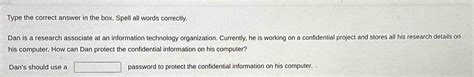 Solved Type The Correct Answer In The Box Spell All Words Correctly