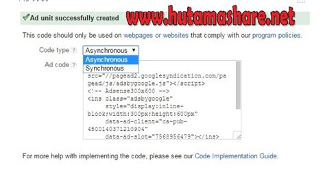 Perbedaan Kode Adsense Asynchronous Dan Synchronous Hutama Share