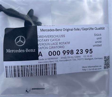 Mercedes Benz Two Genuine Oem Rotary Catch 000 998 23 95 2 Pieces 6