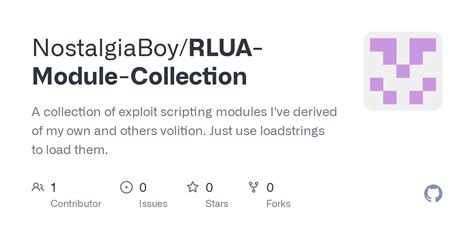 Github Nostalgiaboyrlua Module Collection A Collection Of Exploit
