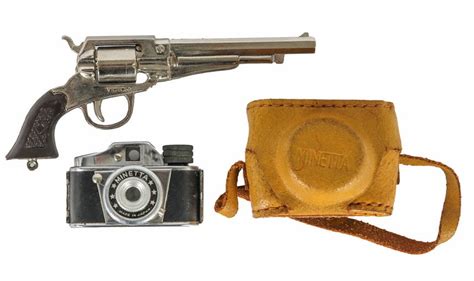 Minetta Mini Toy Spy Camera And Toy Revolver Gun