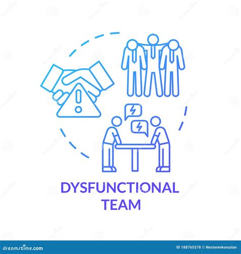 Dysfunctional Team Blue Concept Icon Unproductive Management Argument With Coworkers Toxic