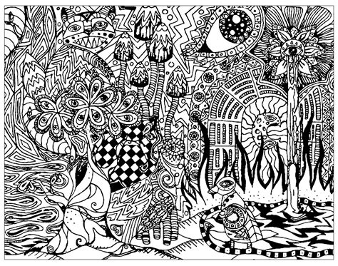 Detailed Trippy Coloring Pages