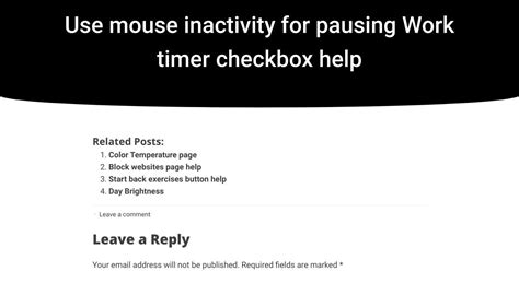 Use Mouse Inactivity For Pausing Work Timer Checkbox Help Iristech