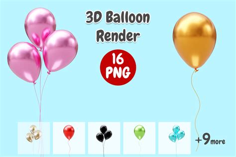 Floating Balloon With String Graphic By Arasigner · Creative Fabrica