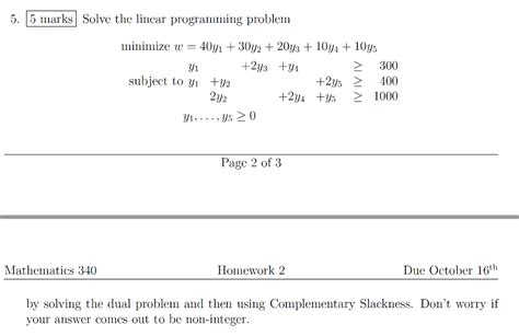 solved 5 5 marks solve the lincar programming problem