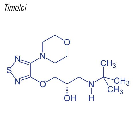 Vector Skeletal Formula Of Timolol 6740430 Vector Art At Vecteezy
