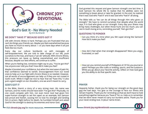 Chronic Joy® Printables • Devotionals