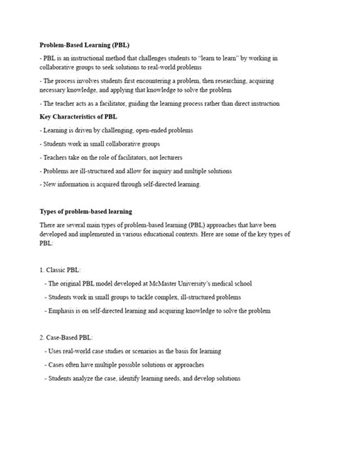 Problem Based Learning Pdf Procedural Knowledge Learning