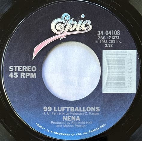 Nena Luftballons Red Ballons Vinyl Pitman Pressing Rpm More