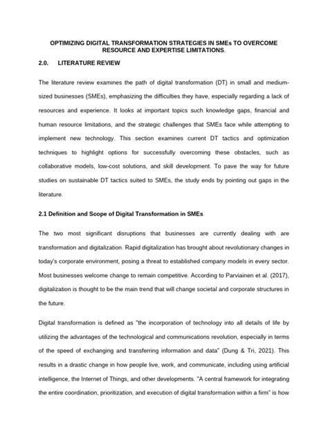 Optimizing Digital Transformation Strategies In Smes To Overcome Resource And Expertise